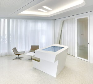Reception Desk Decor Styles for Raiffeisen Bank Reception - LX Hausys